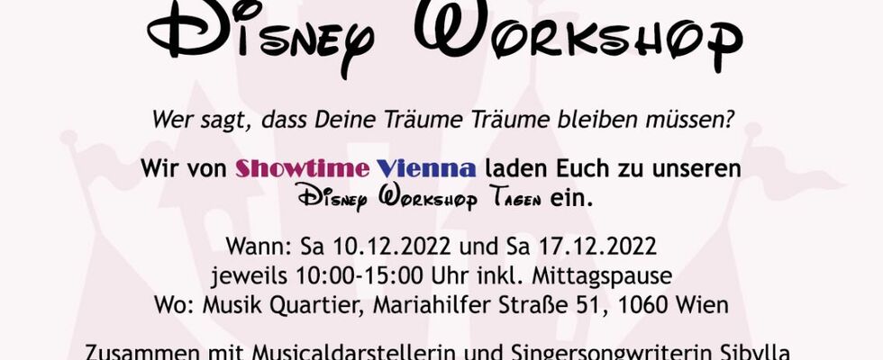 DISNEY WORKSHOP - Musiktheater | imGrätzl.at